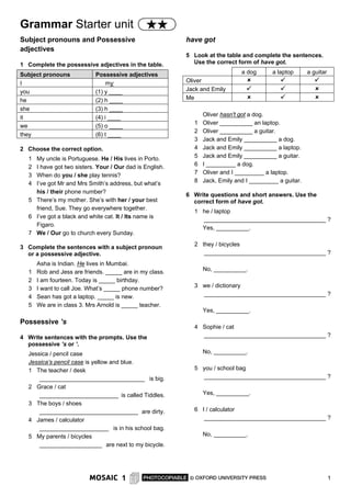 Mosaic1ºeso starter unit | PDF