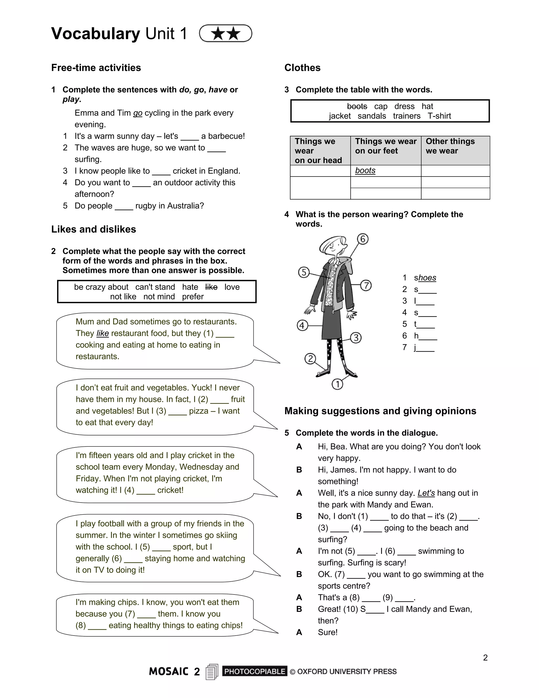 Mosaic 2ºeso starter unit | PDF