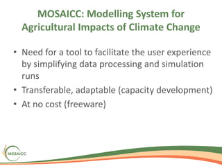 MOSAICC - a Capacity Development Tool for Assessments of Climate Change ...