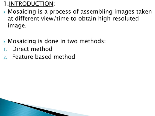 MOSAICING IMAGES_sjec | PPT