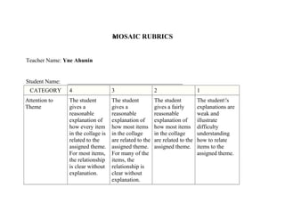Rubric in Making Mosaic | DOC