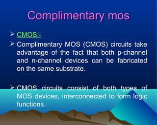 Mos and cmos technology | PPT