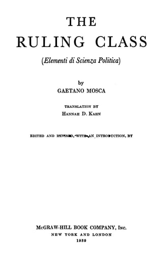 Mosca - The Ruling Class | PDF