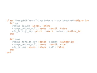 Database schema management in Ruby apps | PPT