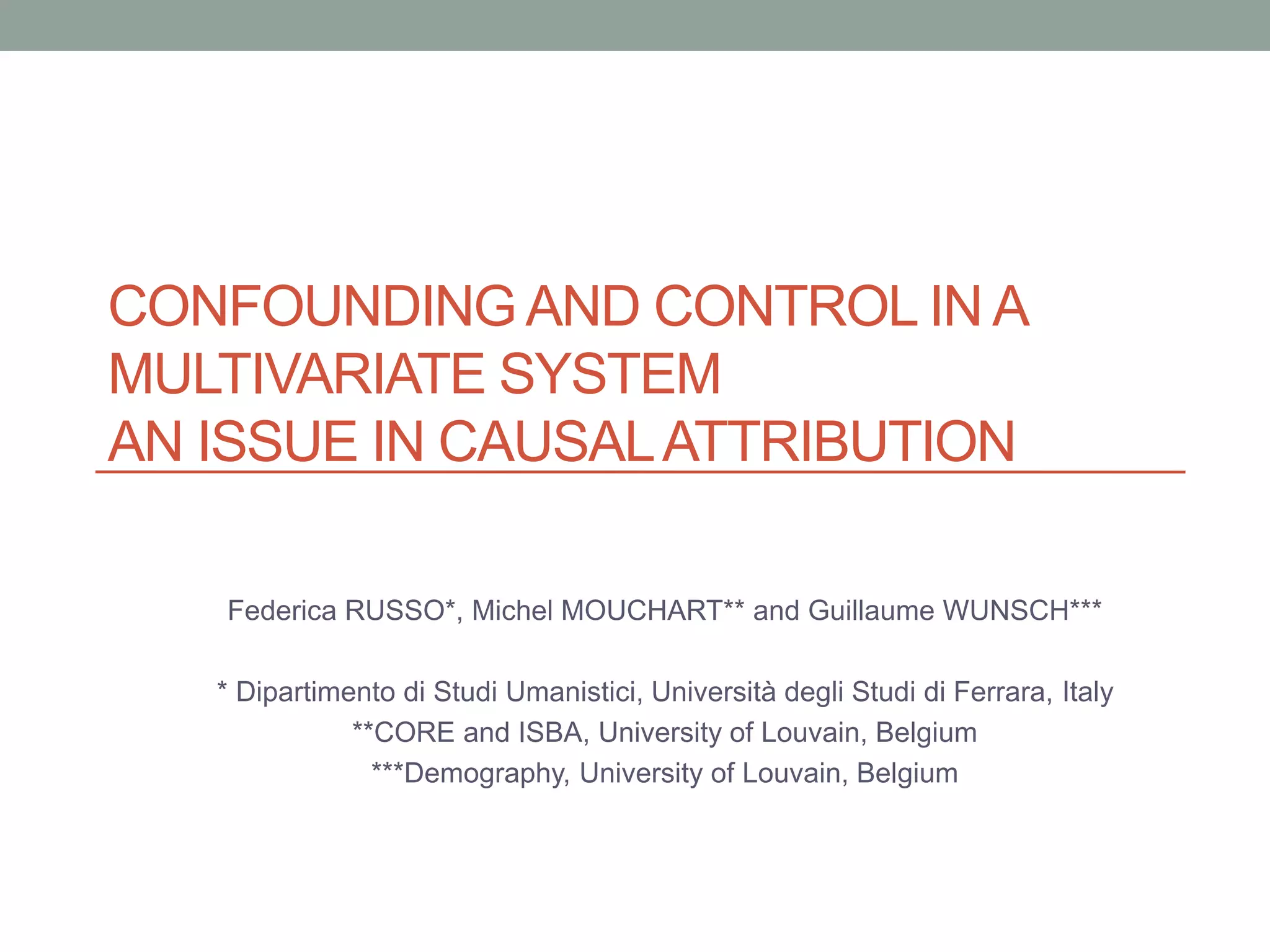 Confounding and control in a multivariate system | PPTX | Physics | Science