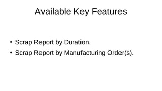 Manufacturing Order Scrap Report | PPT
