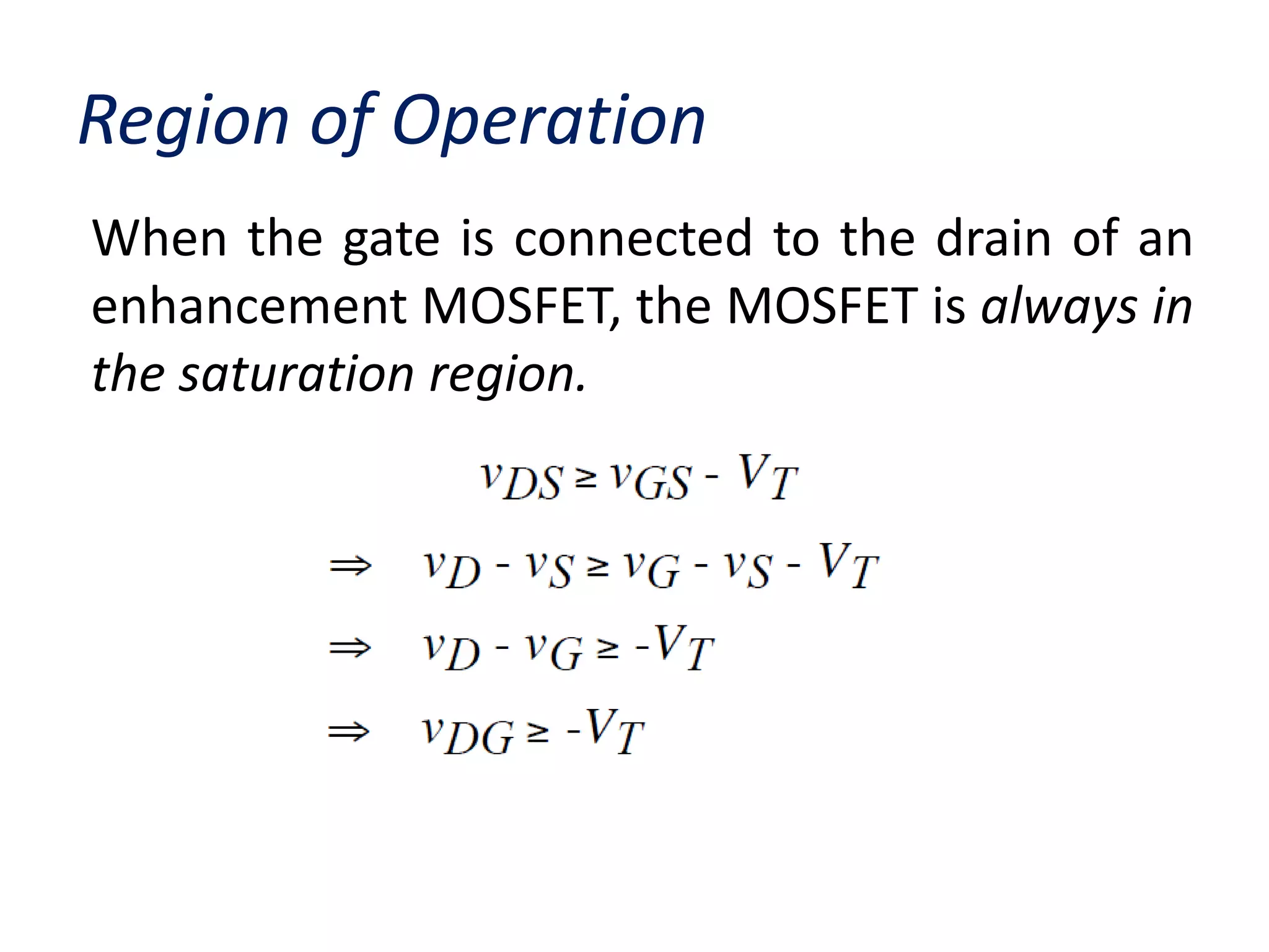 MOS as Diode, Switch and Active Resistor | PPTX