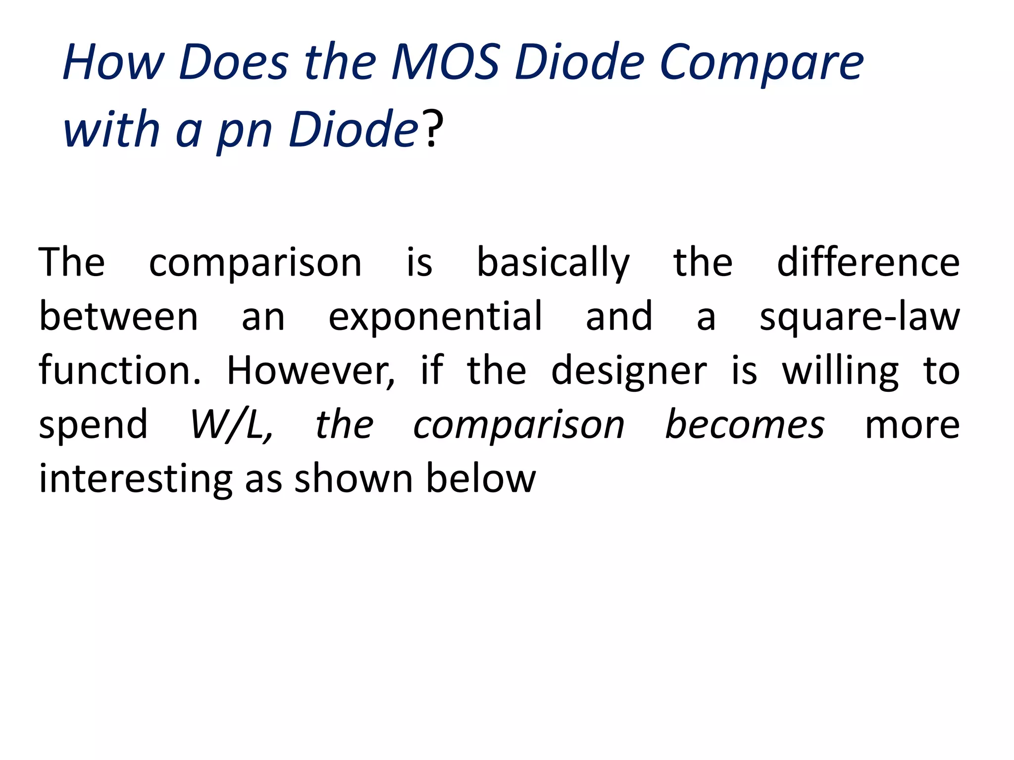 MOS as Diode, Switch and Active Resistor | PPTX