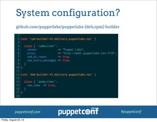 Releasing Puppet: Automating Packaging for Many Platforms or 'Make all the things' - PuppetConf ...