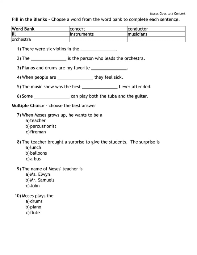 Moses goes to a concert | PDF