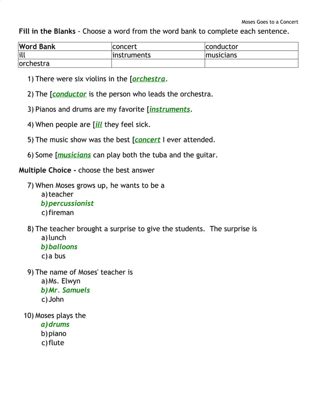 Moses goes to a concert | PDF