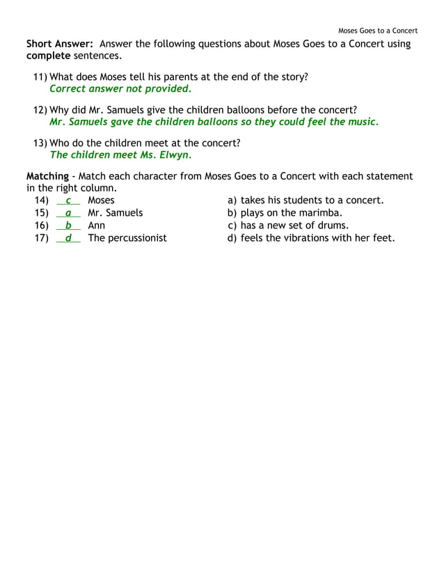 Moses goes to a concert | PDF
