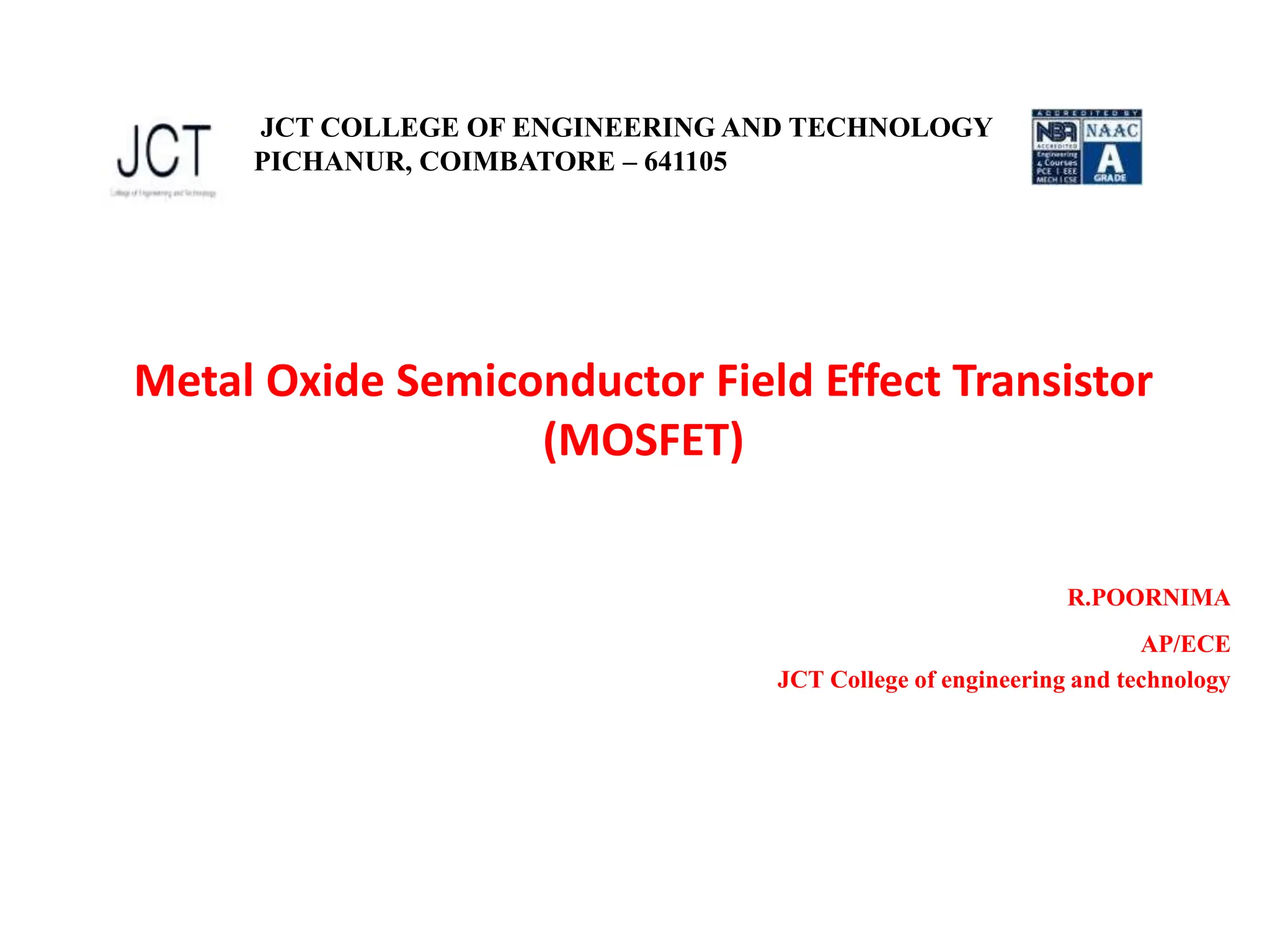 Metal oxide semiconductor field effect transistor | PPT