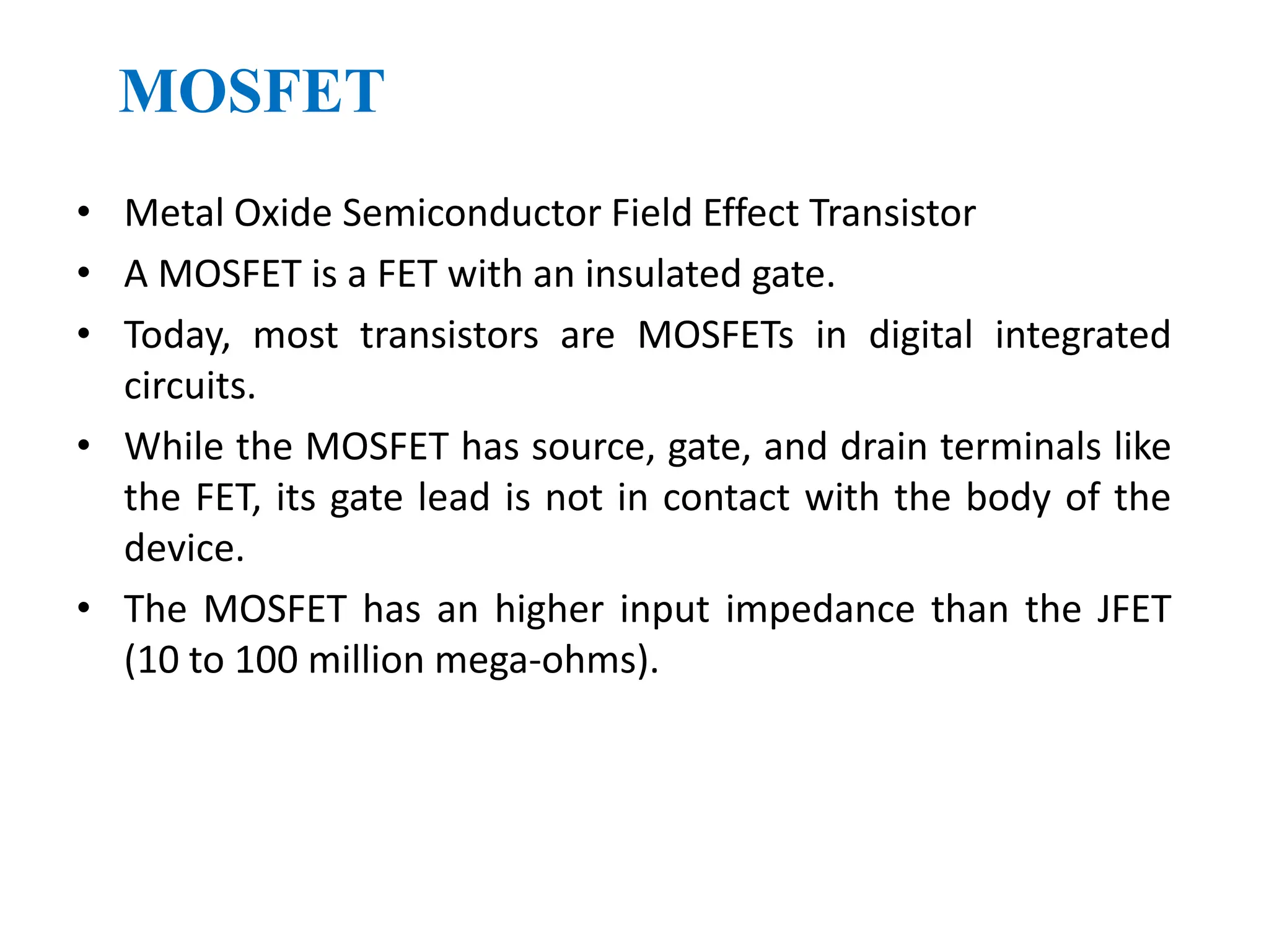 Metal oxide semiconductor field effect transistor | PPT