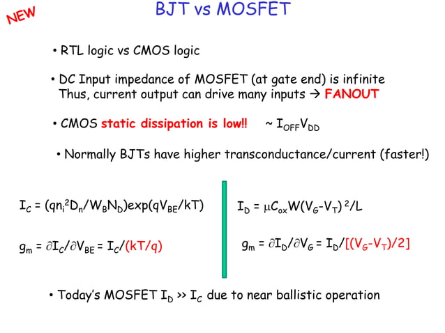 MOSFET IV characteristics and its operations | PPT