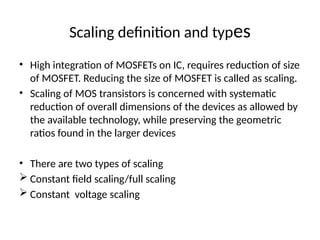 mosfet-scaling fcatores and limitations.pptx