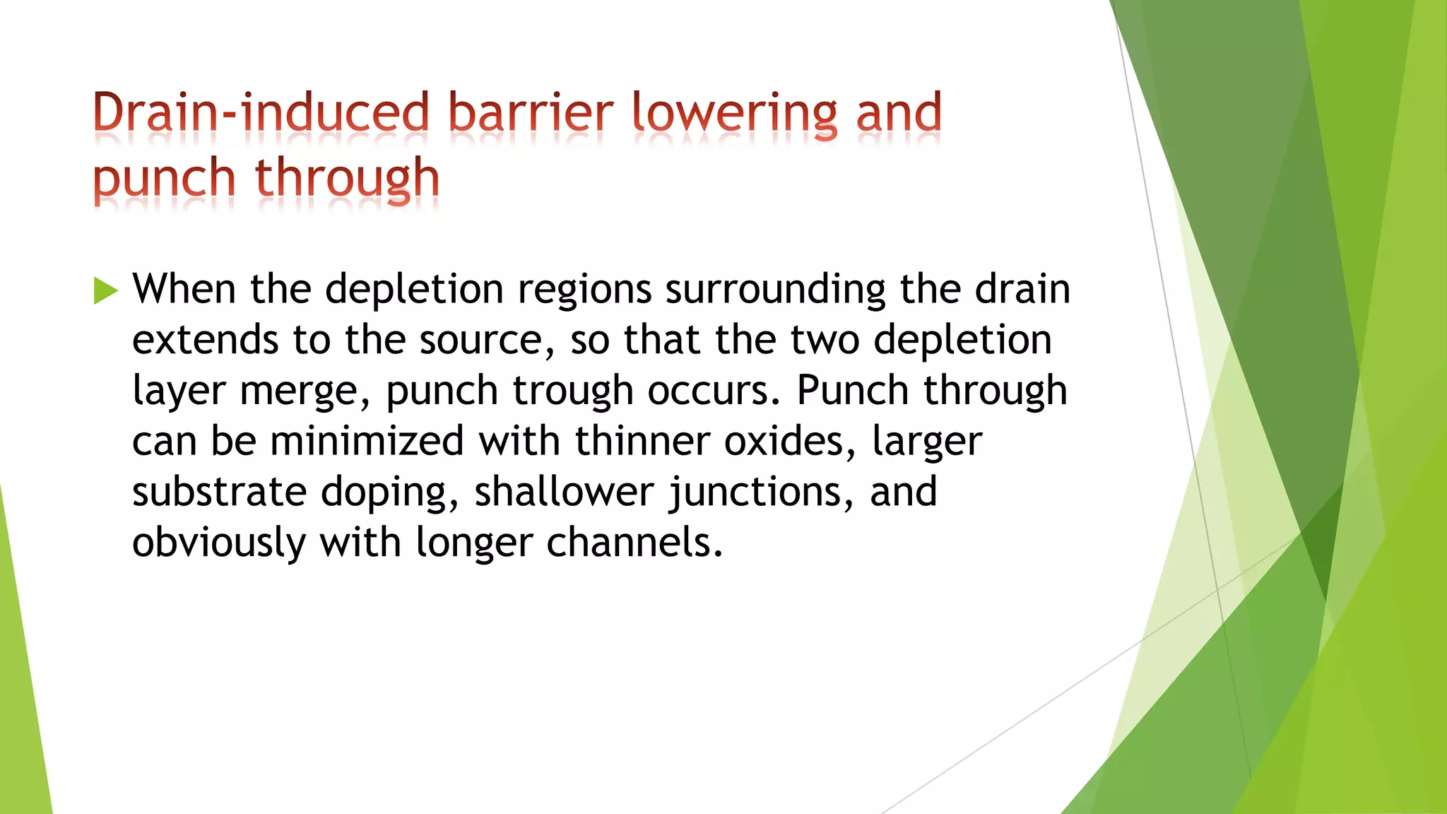 Short Channel Effect In MOSFET | PPTX