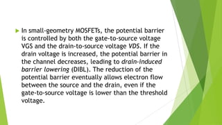 Short Channel Effect In MOSFET | PPTX