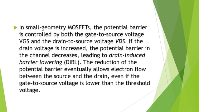 Short Channel Effect In MOSFET | PPTX