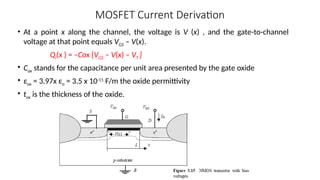 MOSFET CURRENT DERIVATION IN LINEAR AND SATURATION | PPTX
