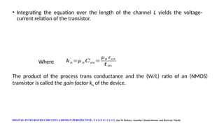 MOSFET CURRENT DERIVATION IN LINEAR AND SATURATION | PPTX