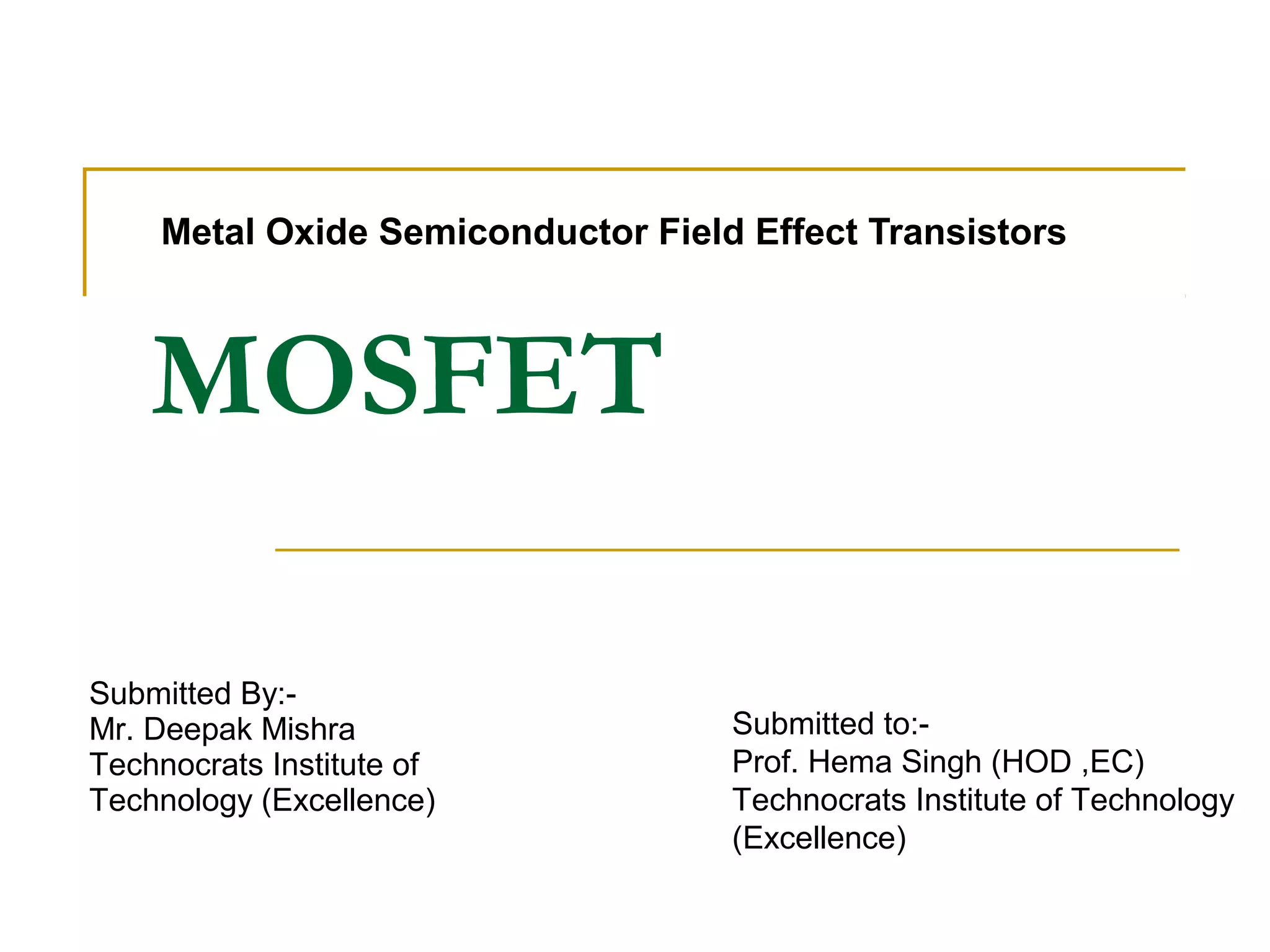 MOSFET Discription Presentation | PPT
