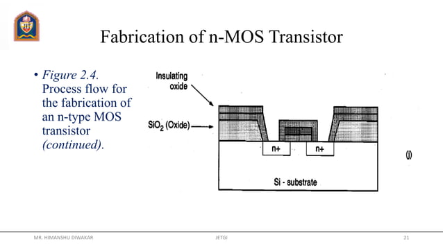 MOSFET fabrication 12 | PPTX | Chemistry | Science