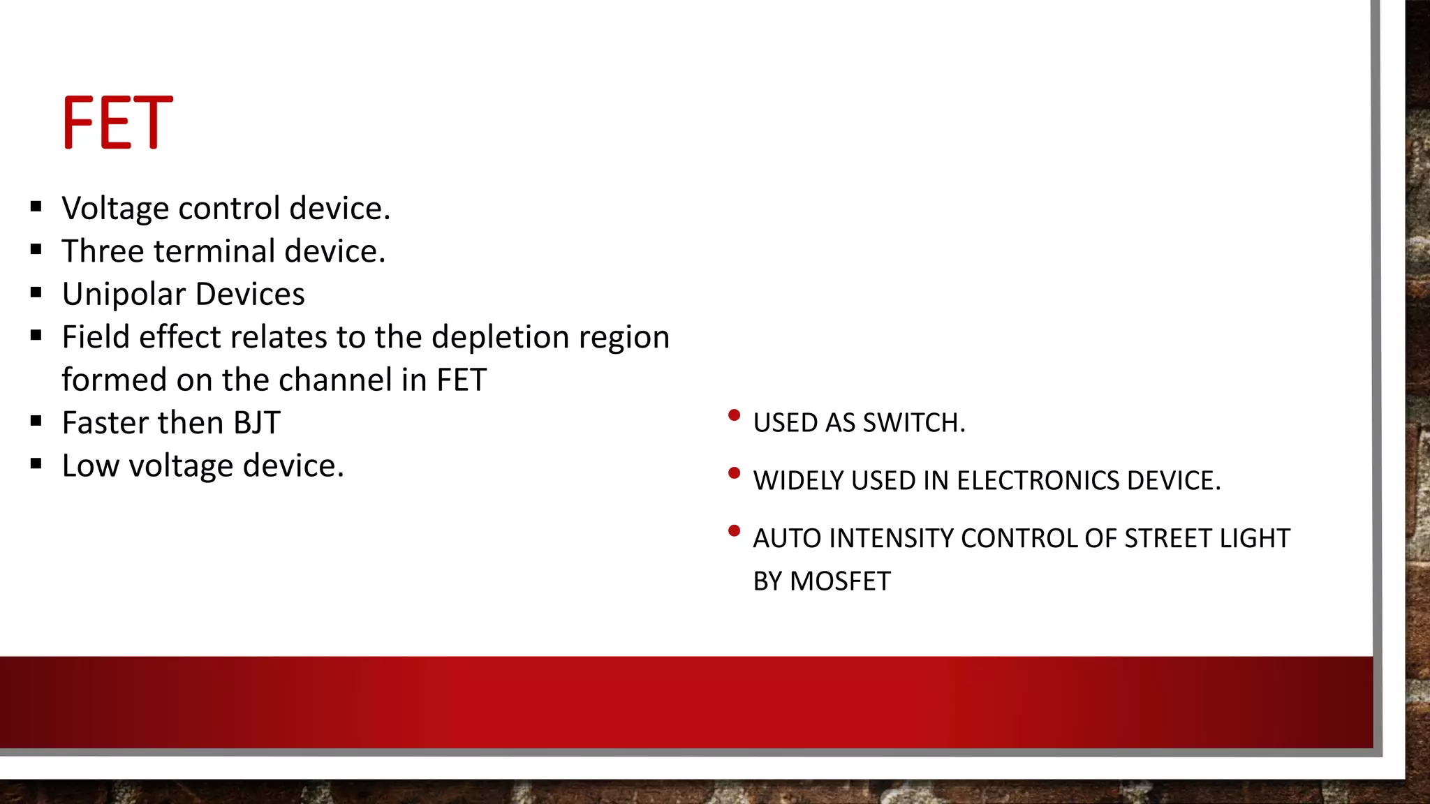 Mosfet Operation and Charecteristics. | PPTX