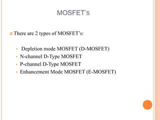 Mosfet’s | PPTX