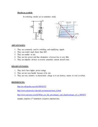 Mosfets assignment | DOCX