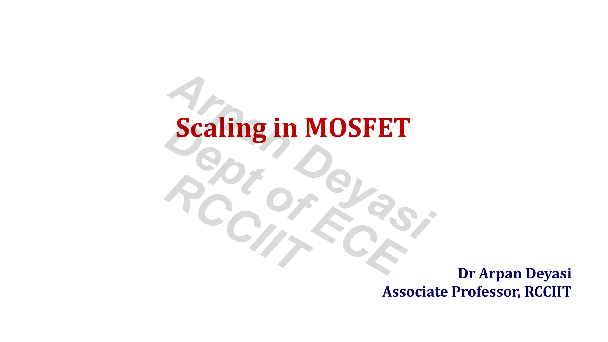 Scaling in conventional MOSFET for constant electric field and constant voltage | PDF