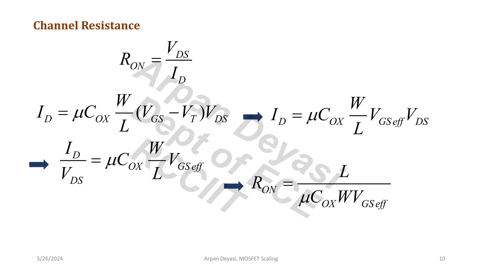 Scaling in conventional MOSFET for constant electric field and constant voltage | PDF