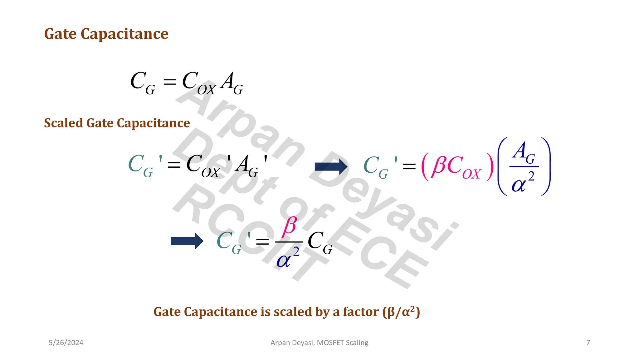 Scaling in conventional MOSFET for constant electric field and constant voltage | PDF