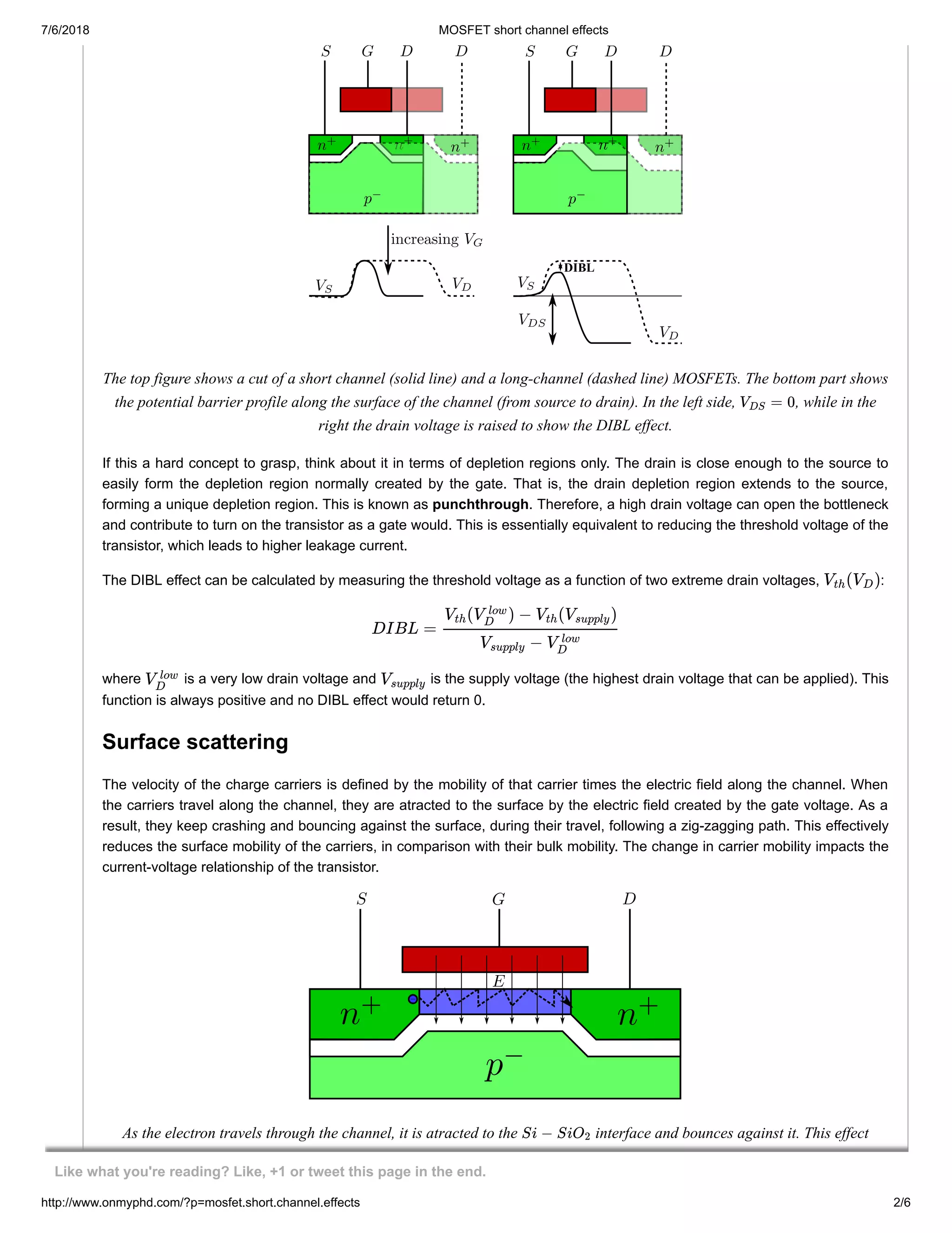 Mosfet short channel effects | PDF