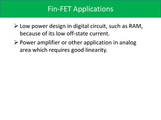 MOSFET, SOI-FET and FIN-FET-ABU SYED KUET | PPTX