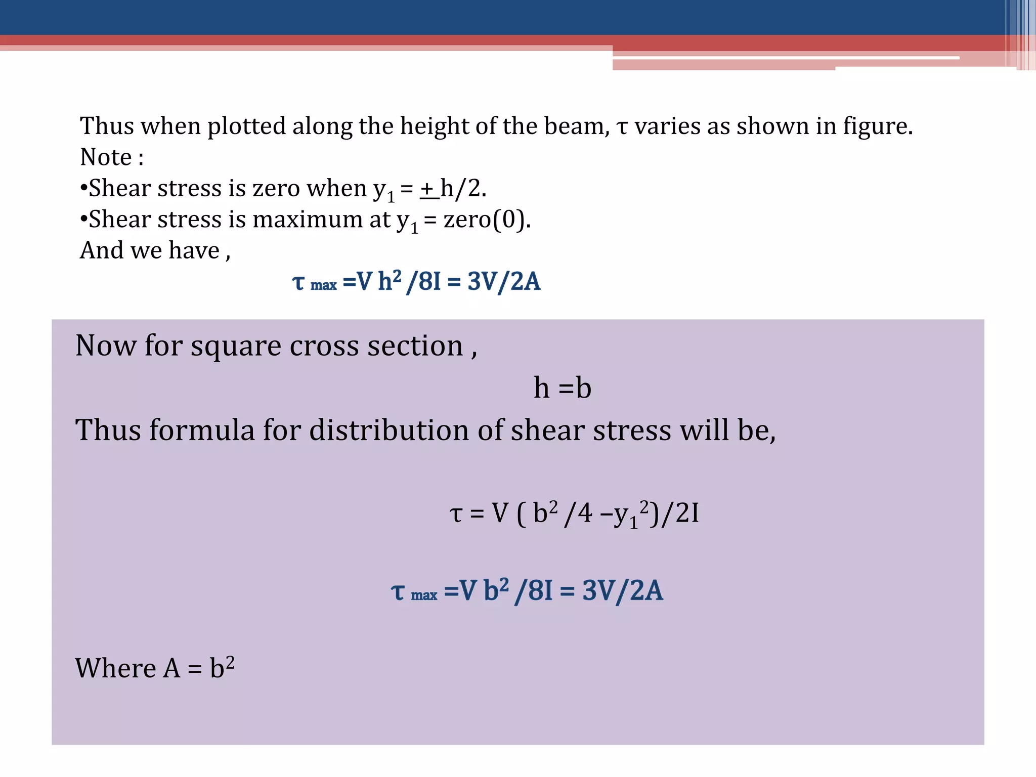 Shear Stress Distribution For Square Cross-section | PPTX