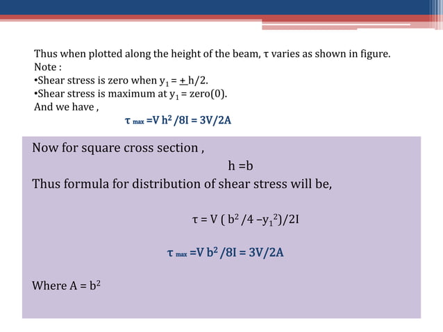 Shear Stress Distribution For Square Cross-section | PPTX | Physics | Science