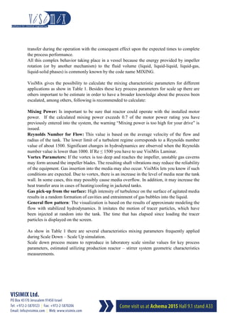 Scale Up Methodology for the Fine Chemical Industry - The Influence of ...