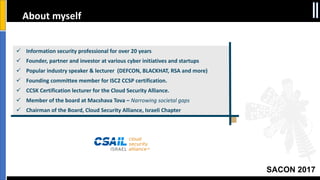 SACON - Cloud Security Architecture (Moshe Ferber) | PDF | Cloud ...