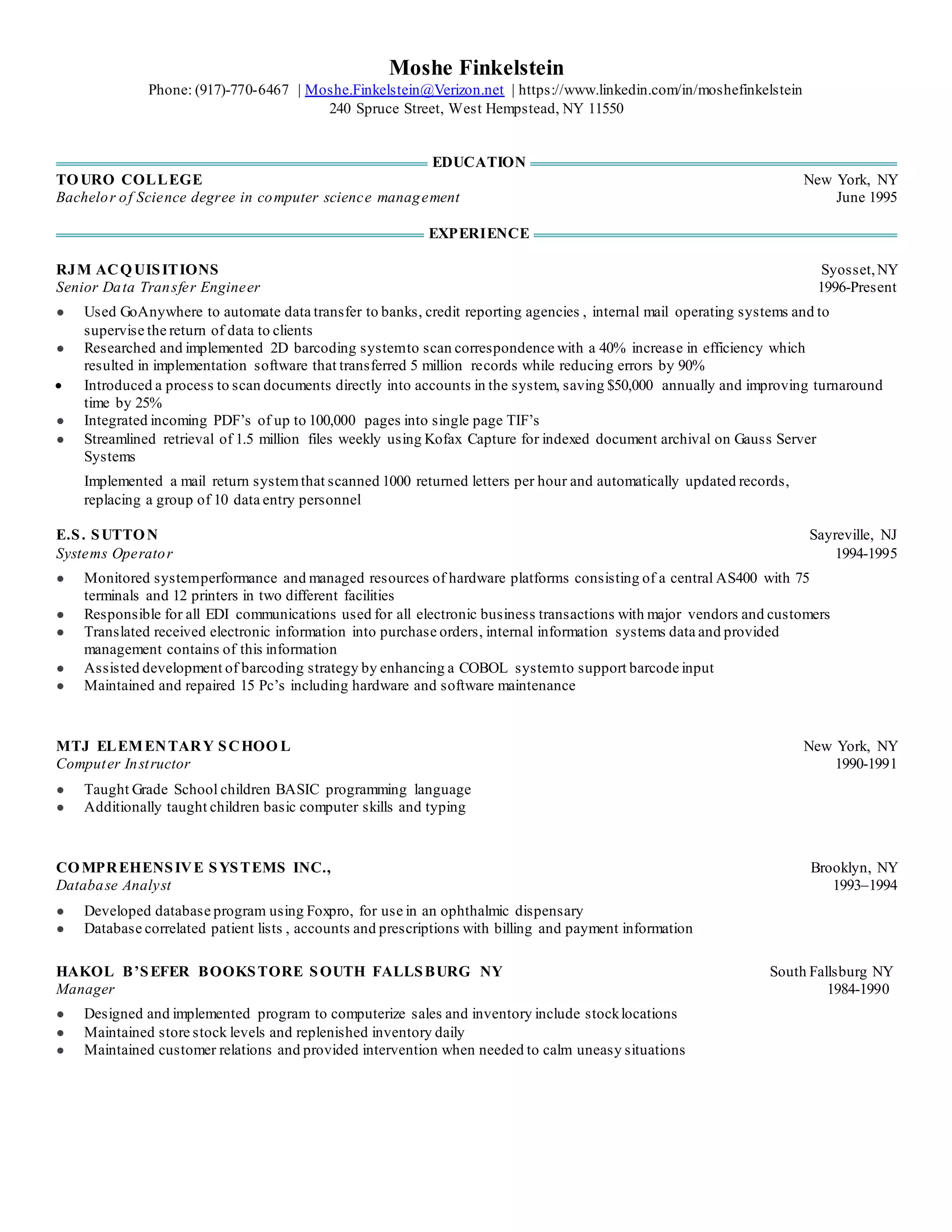 Moshe Finkelstein Resume | DOCX