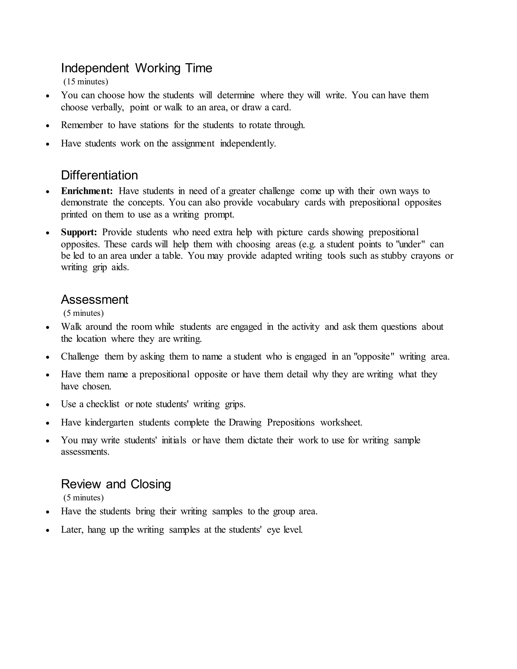 Lesson Plan Writing | DOCX