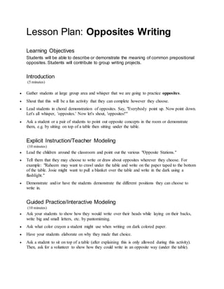 Lesson Plan Writing | DOCX