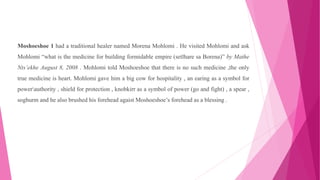 Morena Moshoeshoe 1 and Morena Mohlomi's past | PPT