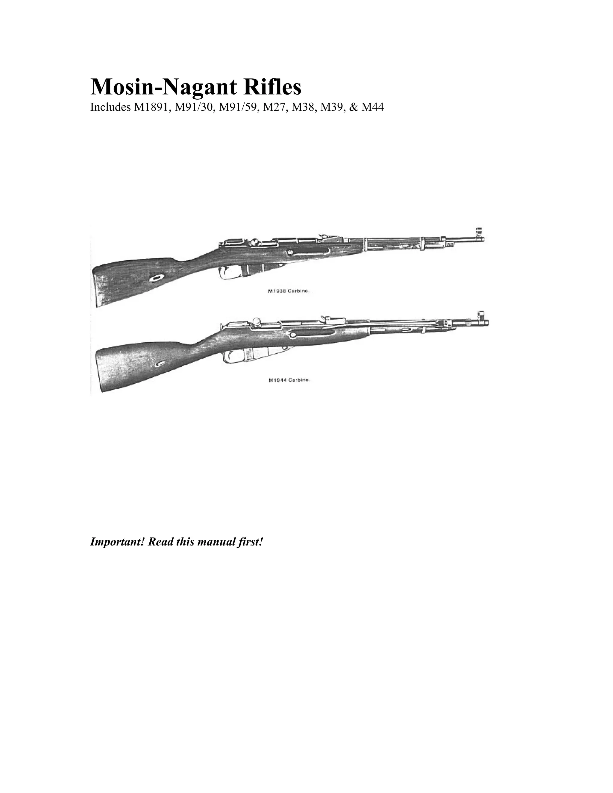 Mosin-Nagant Rifles Maintenance Manual | PDF