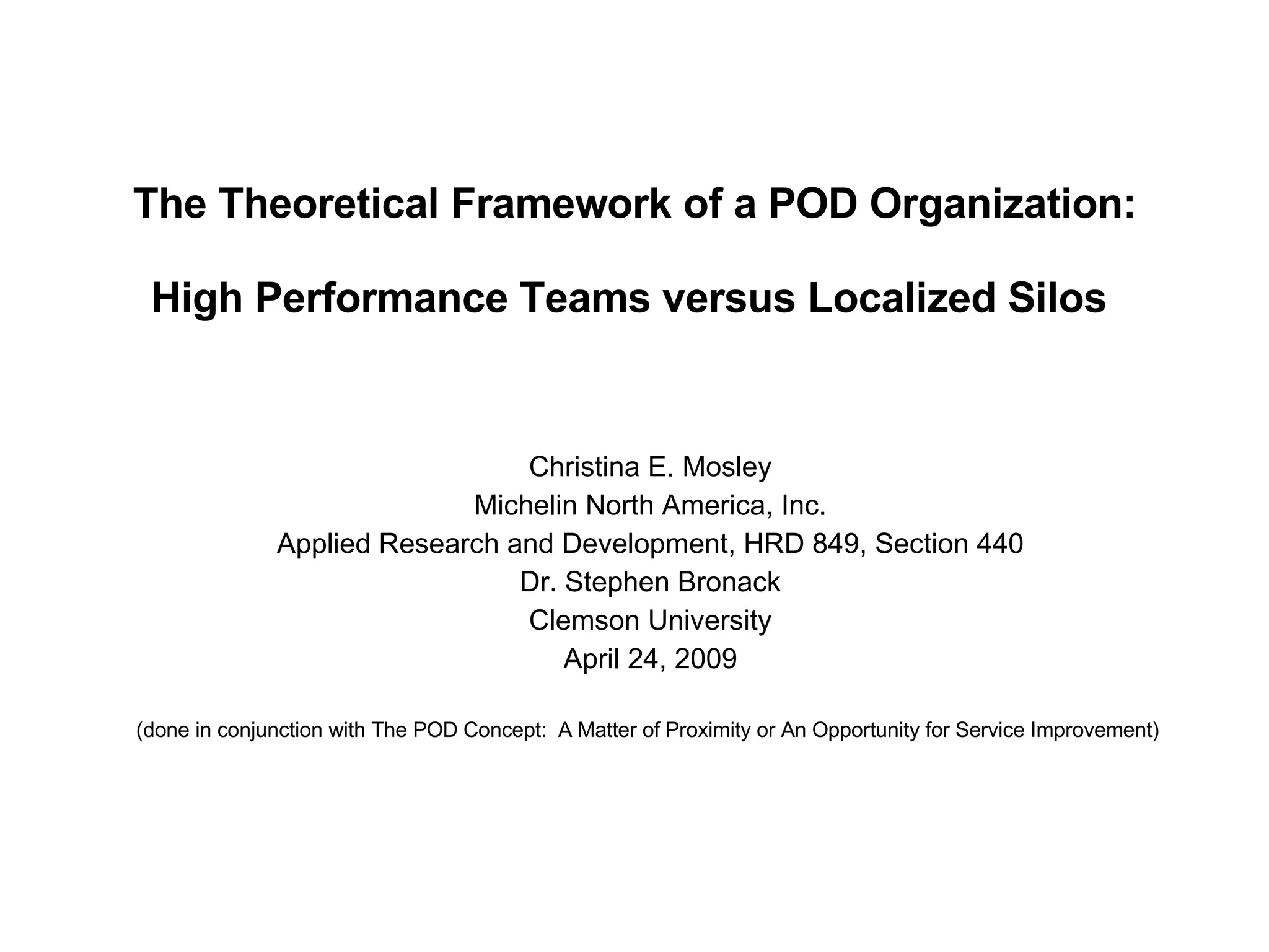 Mosley Hrd849 Paper Presentation | PPT