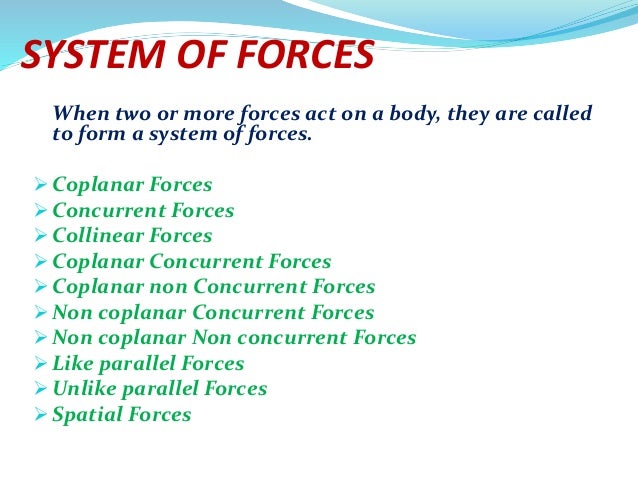 FORCE, TYPES, & SYSTEM OF FORCES