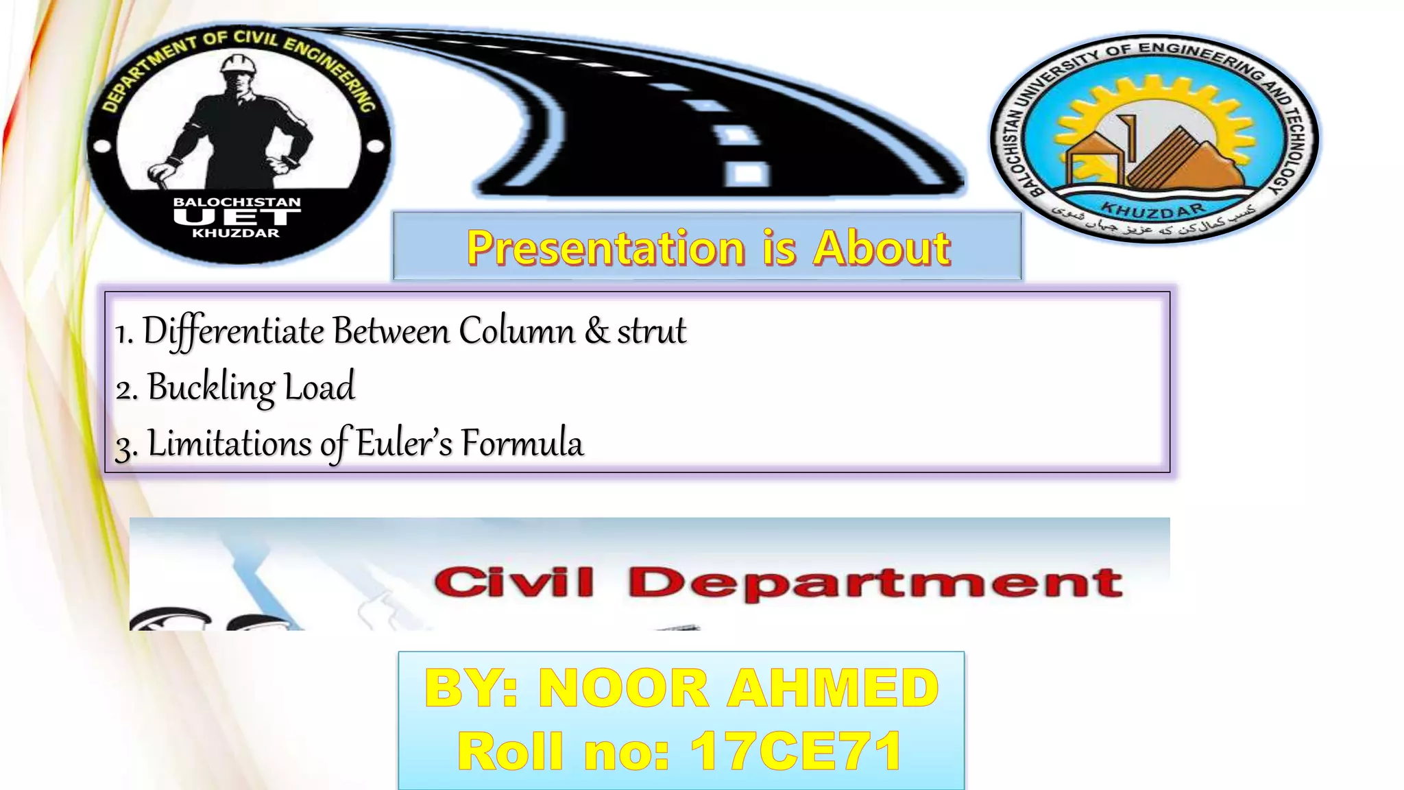column and strut difference between them | PPTX