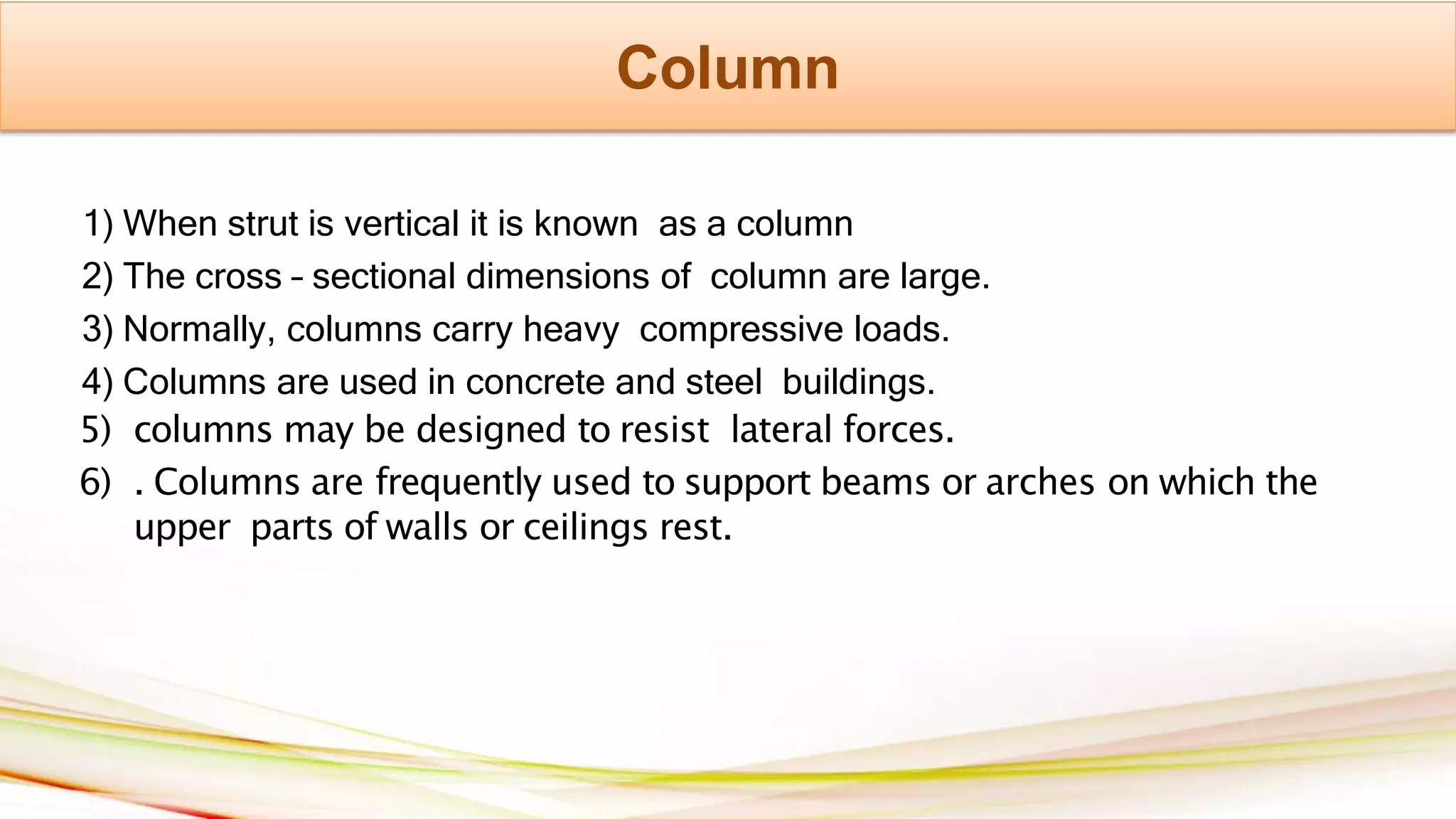 column and strut difference between them | PPTX