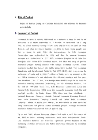 Service quality and customer satisfaction with reference to insurance ...