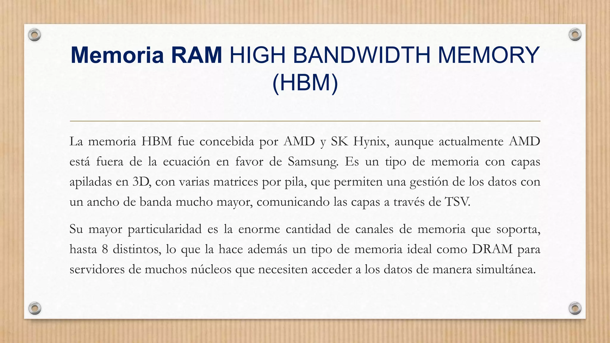 La Tarjeta RAM y Tipos De Memoria | PPTX